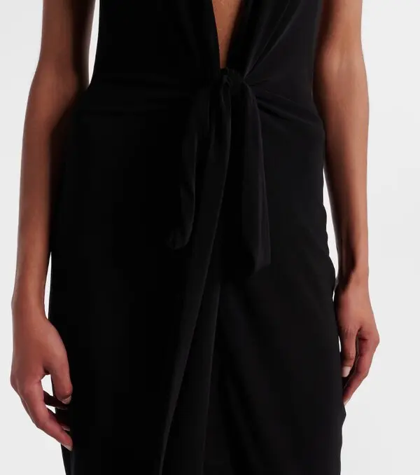 Norma Kamali Halterneck Velvet Midi Dress