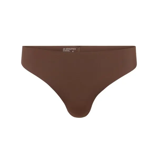 JIV ATHLETICS Mid Rise Thong Coffee - Brown