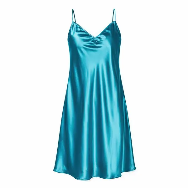 SANTE GRACE The Best Curve Bias Cut Bamboo Blend Slip Dress - Blue