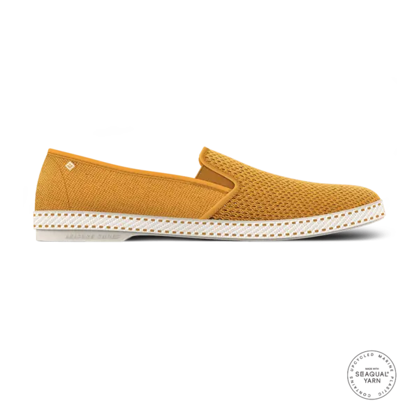 Rivieras Classic Canvas & Mesh Curry Moccasins - Orange