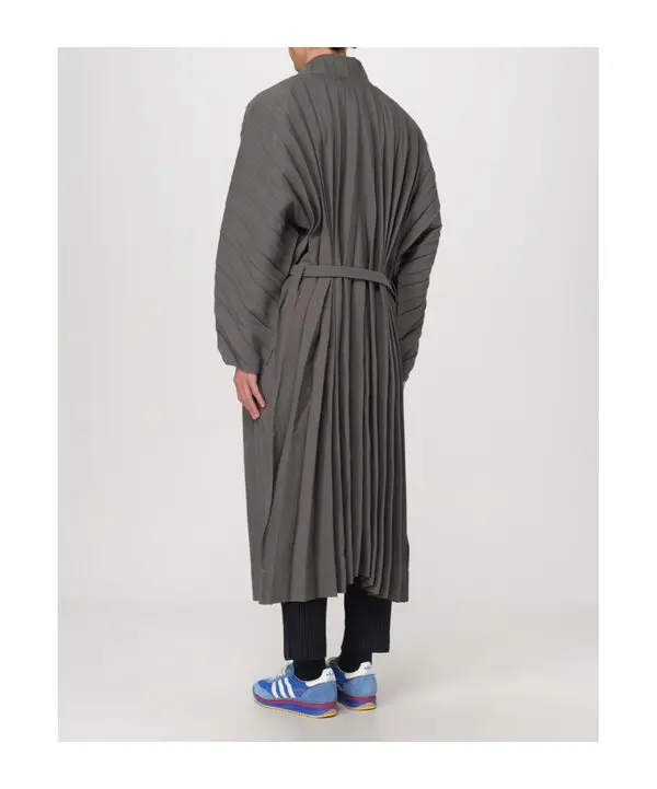 Issey Miyake Double-breasted Belted Pleated Coat
