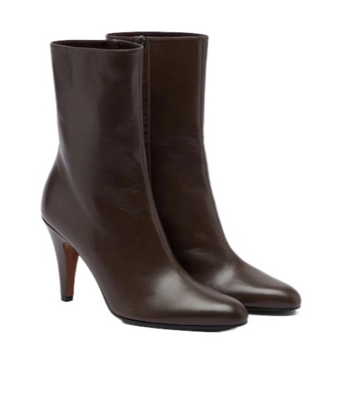 THE ROW Leather Ankle Boots - Brown