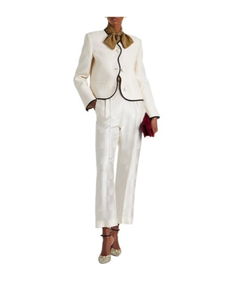 Valentino Garavani Polka-dot Silk Jacquard Slim Pants