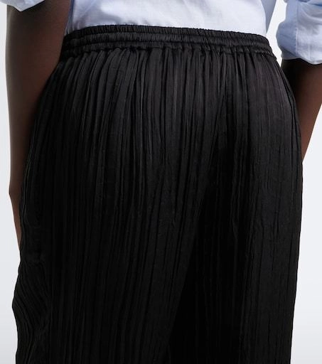 THE ROW Kriza Plissé Silk Wide-leg Pants