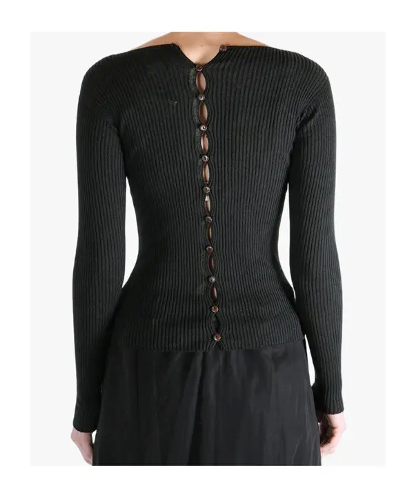 BASERANGE Ribbed Buttoned Sweater