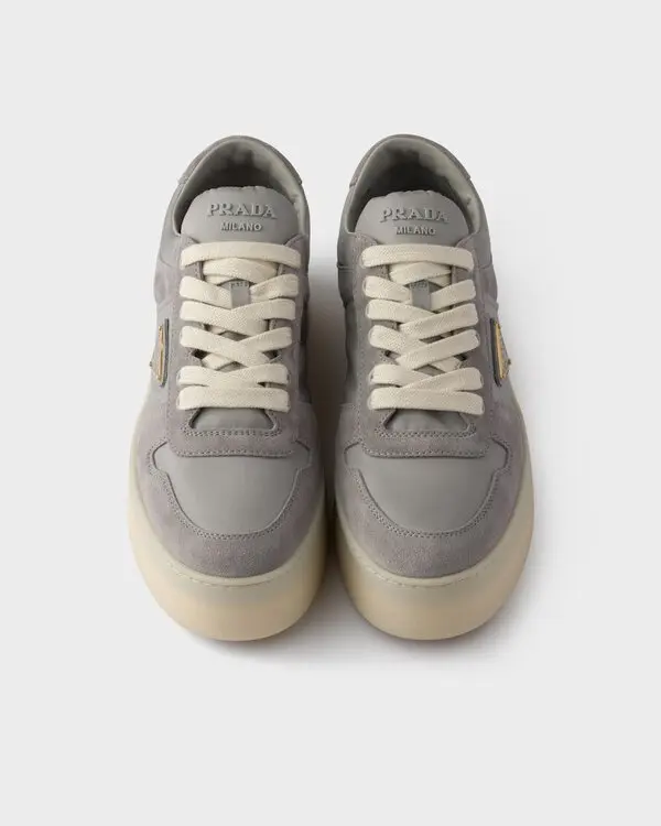 Prada Triangle Logo Lace-up Sneakers