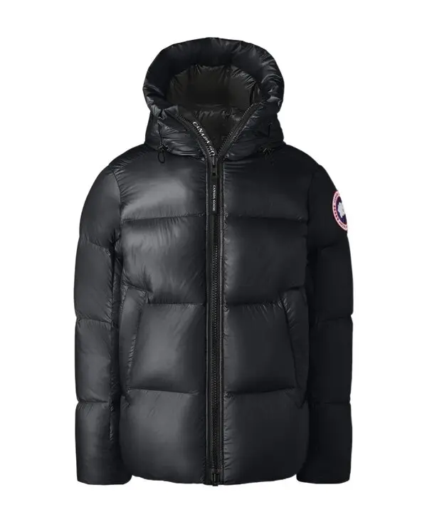 Canada Goose Logo Long-sleeved Down Jacket - Black