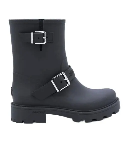 JIMMY CHOO Logo Ankle Boots - Black