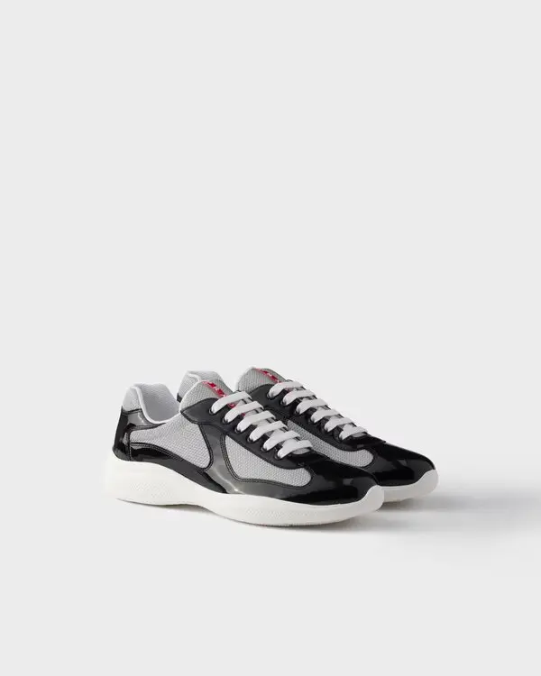 Prada Patent Leather And Technical Fabric America's Cup Sneakers