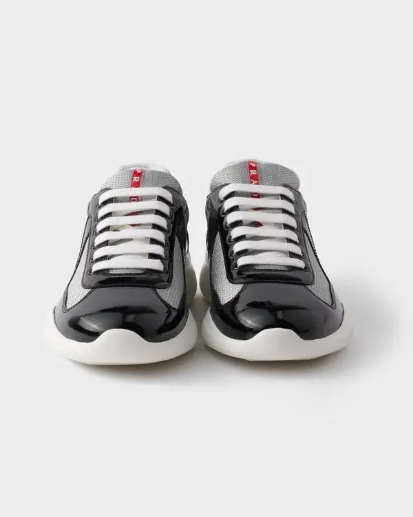 Prada Patent Leather And Technical Fabric America's Cup Sneakers