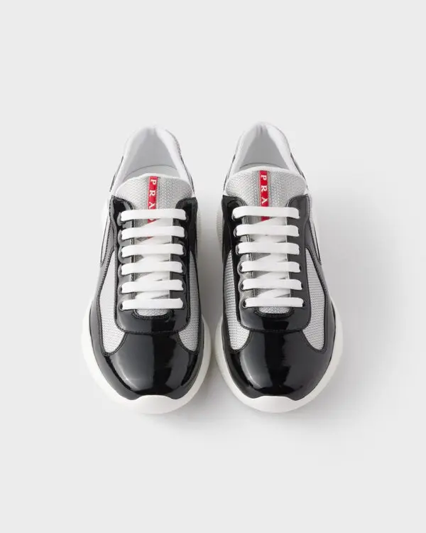 Prada Patent Leather And Technical Fabric America's Cup Sneakers