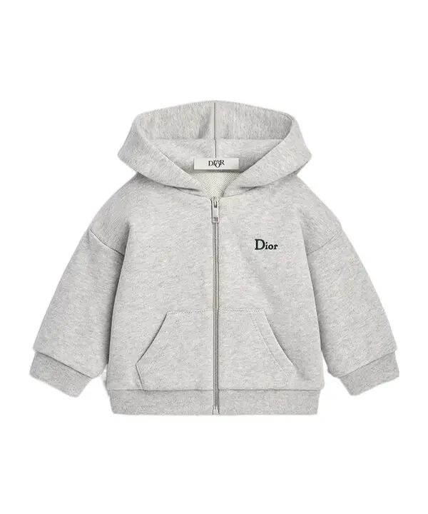 Dior Zipper Sweatshirt - Light Gray