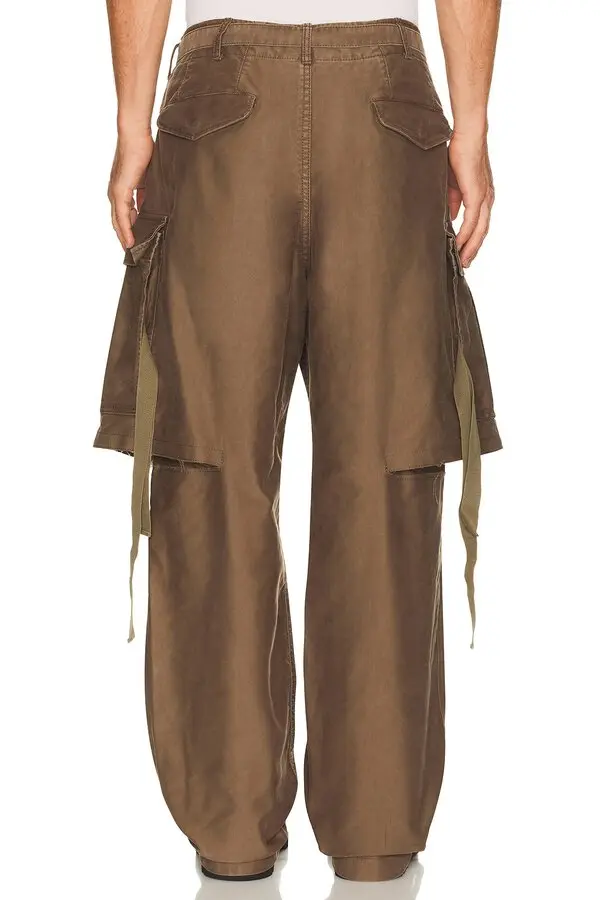Sacai Sueded Cotton Belted Cargo Pants - Brown