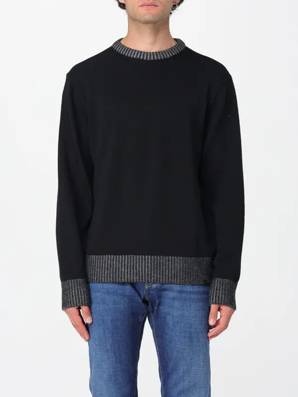 Paul & Shark 100% Wool Crewneck Jumper With Ribbed Trims