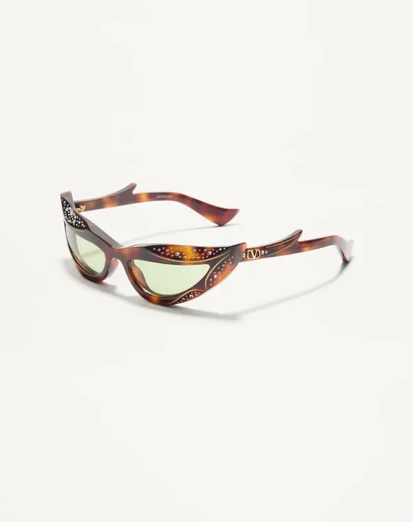 Valentino Garavani Cat Eye Acetate Sunglasses - Havana/green