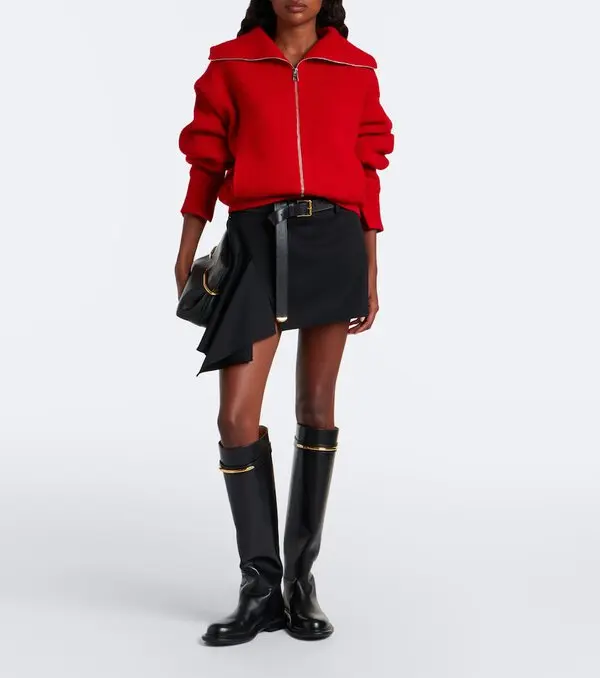 Givenchy Draped Wool Miniskirt