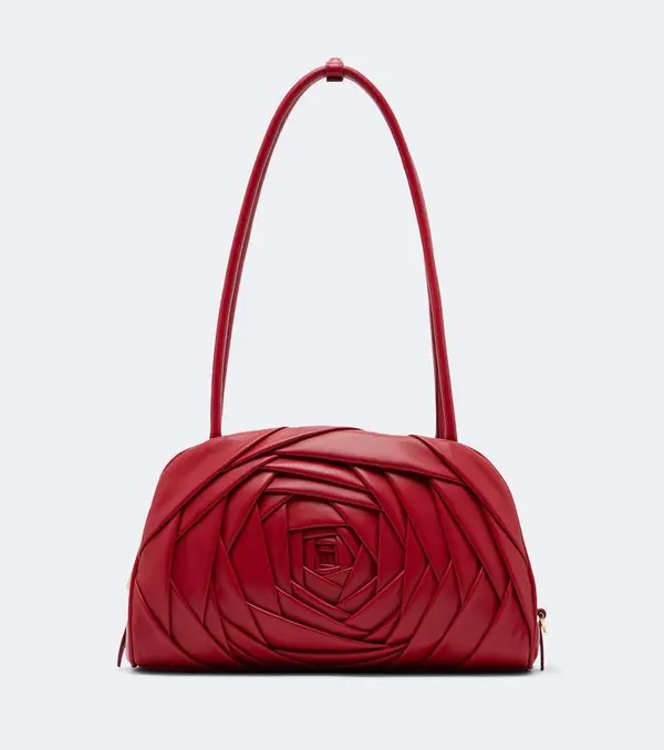 ROGER VIVIER Roseline Leather Shoulder Bag - Red