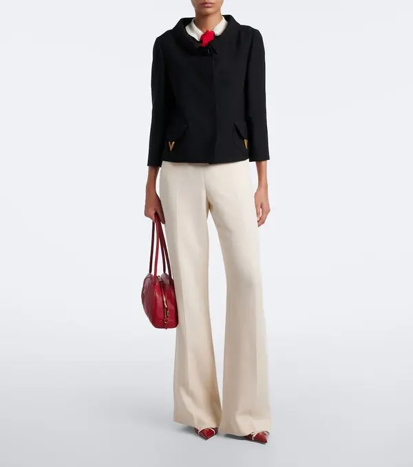 ROGER VIVIER Roseline Leather Shoulder Bag - Red