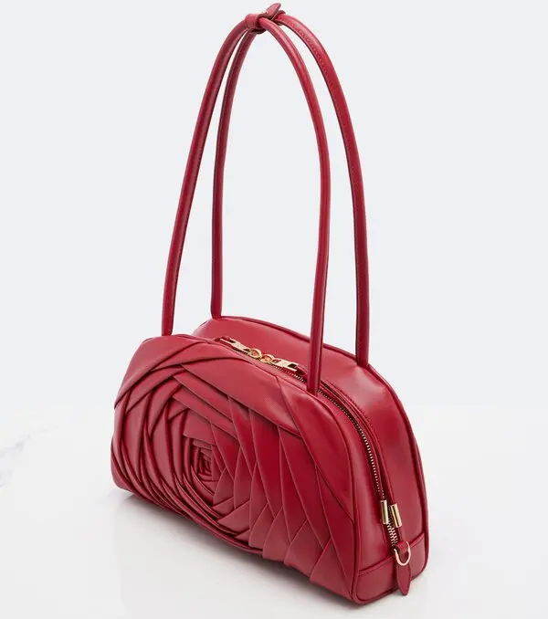 ROGER VIVIER Roseline Leather Shoulder Bag - Red