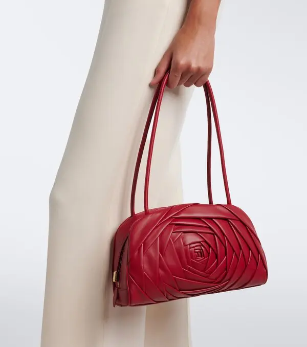ROGER VIVIER Roseline Leather Shoulder Bag - Red
