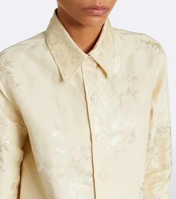 JIL SANDER Floral Jacquard Linen-blend Shirt