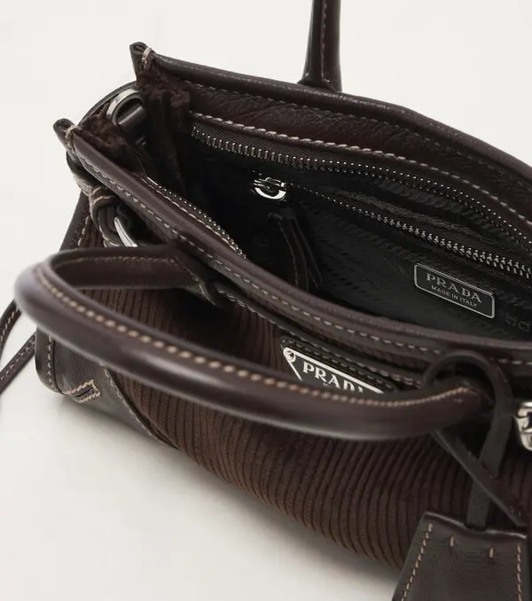 Prada Bonnie Small Corduroy Top-handle Bag