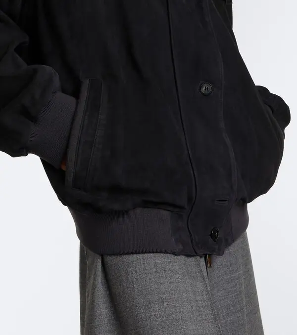 Prada Oversized Suede Bomber Jacket
