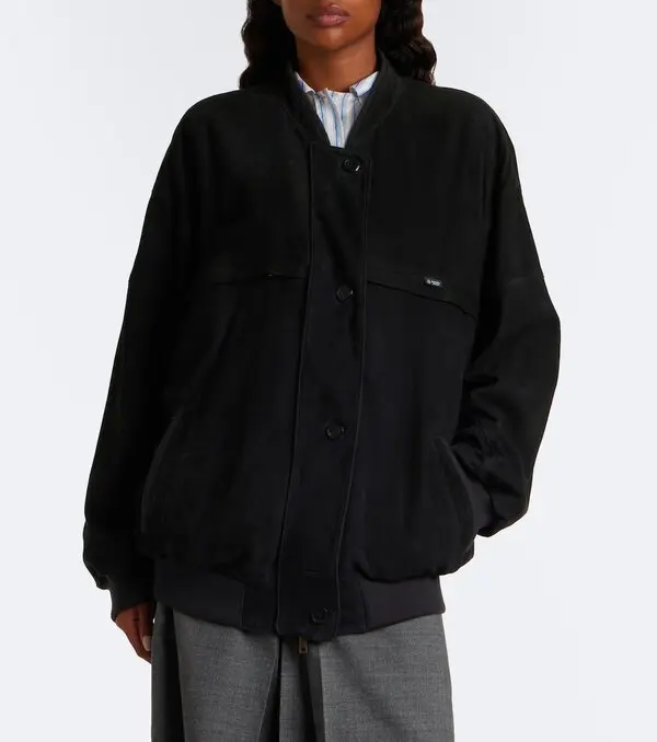 Prada Oversized Suede Bomber Jacket