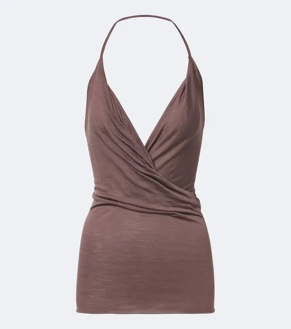 Rick Owens Draped Wool And Silk Top - Purple