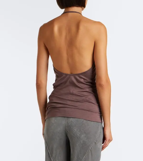 Rick Owens Draped Wool And Silk Top - Purple