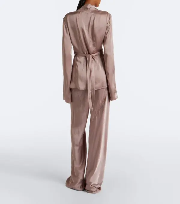Rick Owens Bias Satin Wide-leg Pants