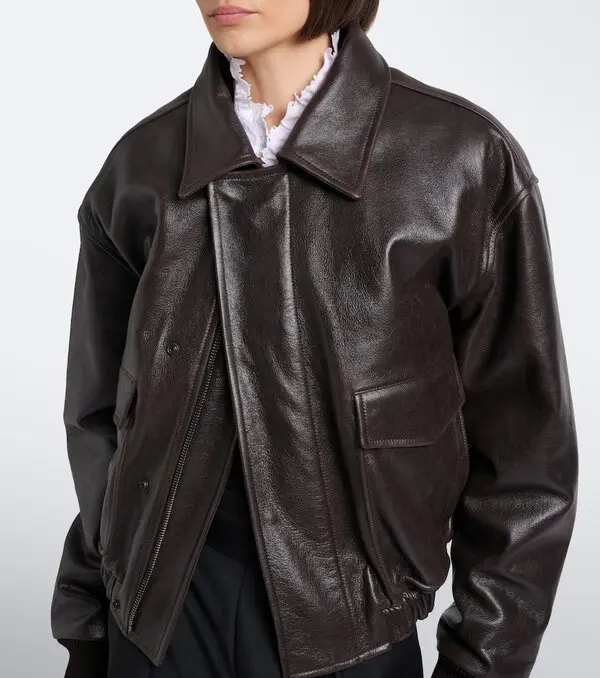 LEMAIRE Shearling-trimmed Leather Blouson Jacket