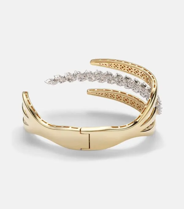 Yeprem En Strada 18kt Yellow And White Cuff Bracelet With Diamonds