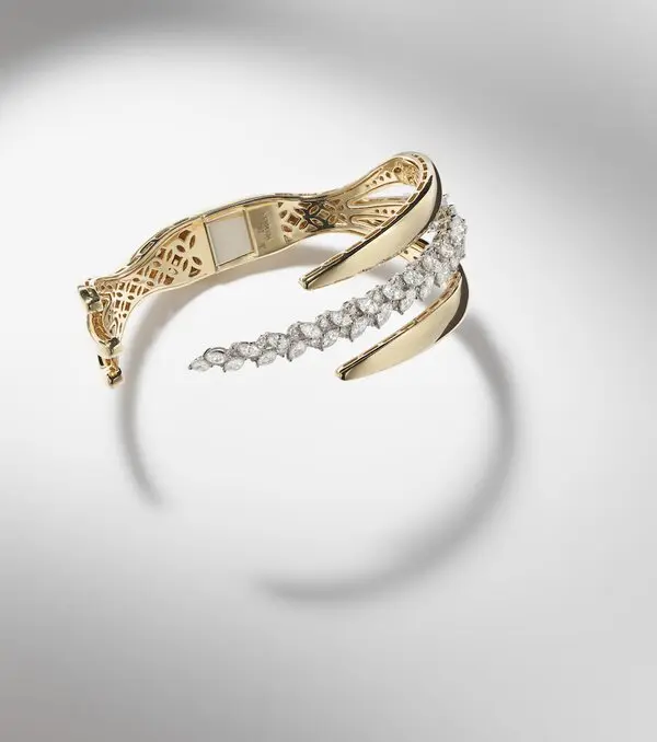 Yeprem En Strada 18kt Yellow And White Cuff Bracelet With Diamonds
