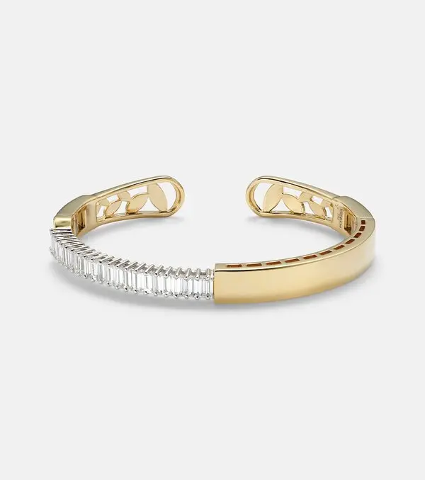 Yeprem 18kt Yellow And White Diamond Cuff Bracelet - Gold