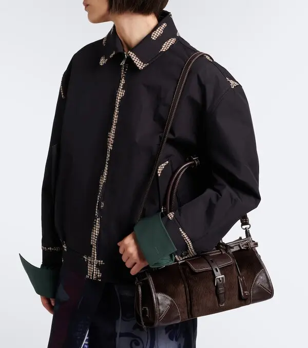 Prada Bonnie Medium Corduroy Shoulder Bag