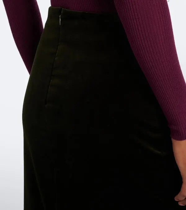 JIL SANDER Cotton Velvet Maxi Skirt