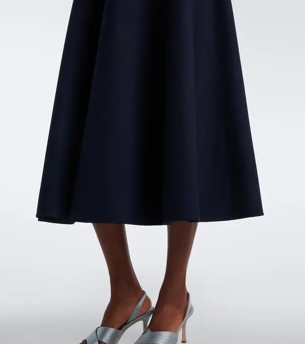 Oscar De La Renta Belted Tie-neck Wool-blend Midi Dress