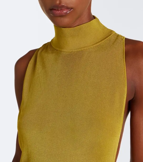 DE LA VALI Belted Embellished Maxi Dress