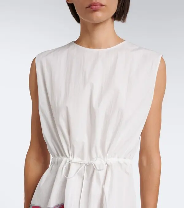 Prada Printed Cotton-blend Midi Dress