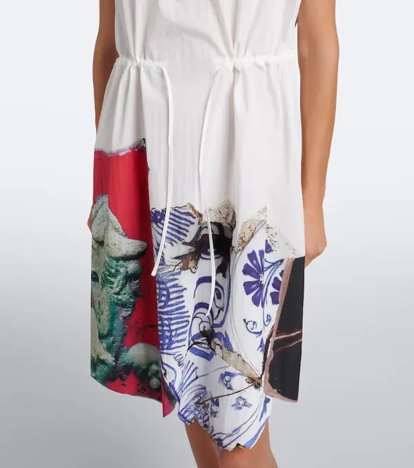 Prada Printed Cotton-blend Midi Dress