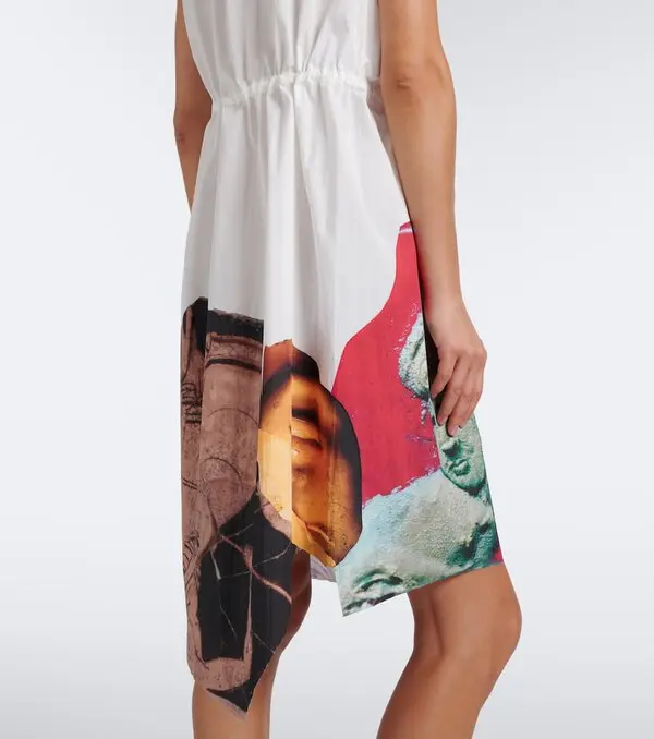 Prada Printed Cotton-blend Midi Dress