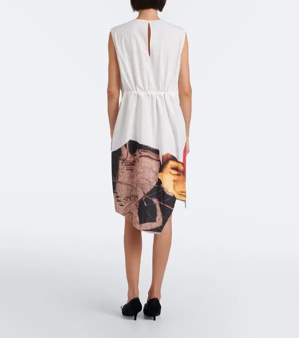Prada Printed Cotton-blend Midi Dress