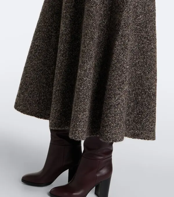 Agnona Cashmere, Silk, And Wool Midi Skirt