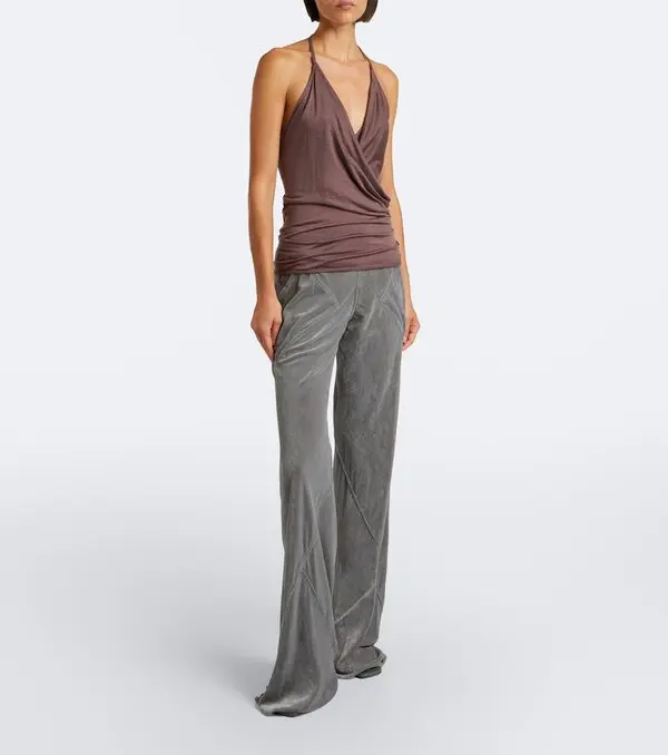 Rick Owens Bias Velvet Wide-leg Pants