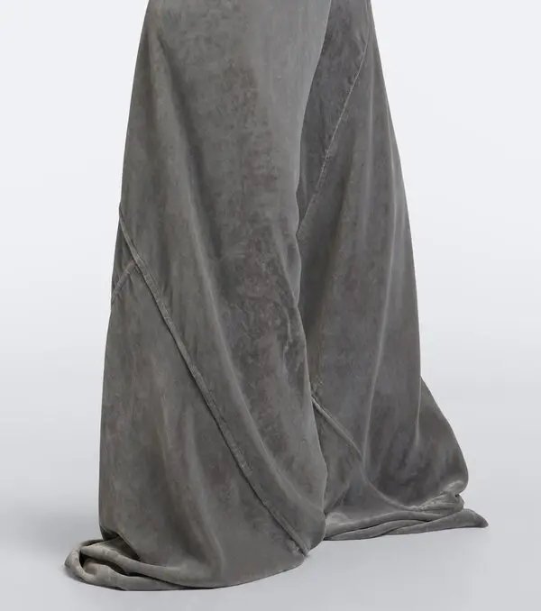 Rick Owens Bias Velvet Wide-leg Pants