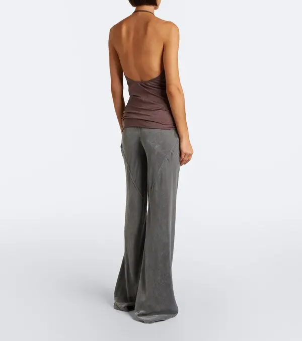 Rick Owens Bias Velvet Wide-leg Pants
