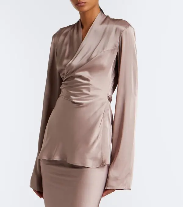 Rick Owens Laura Draped Satin Top