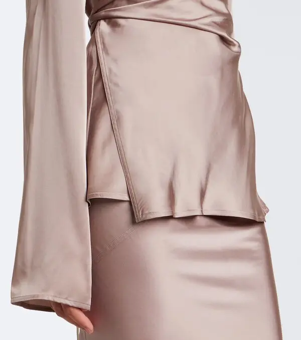 Rick Owens Laura Draped Satin Top