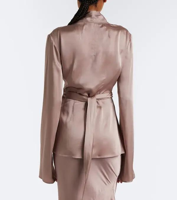 Rick Owens Laura Draped Satin Top